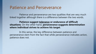 Lesson 4: Patience and Perseverance | PPTX