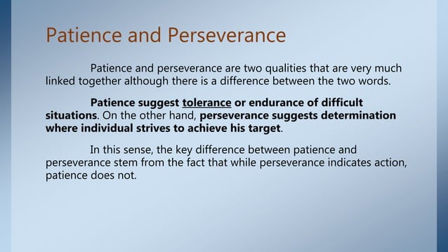 Lesson 4: Patience and Perseverance | PPTX