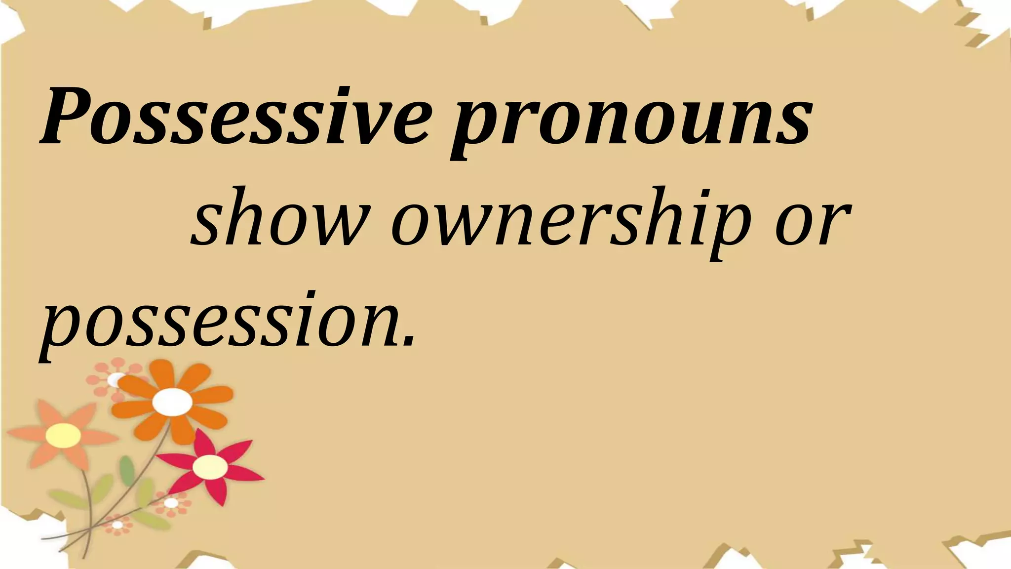Possessive Pronouns | PPTX