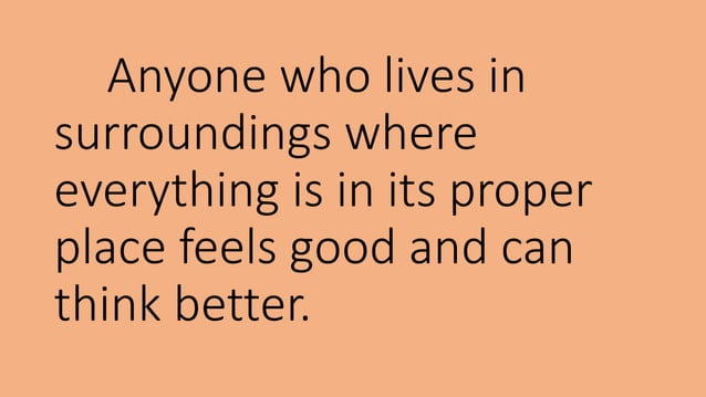 Being orderly | PPTX