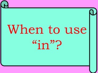 Common Uses of Prepositions | PPT