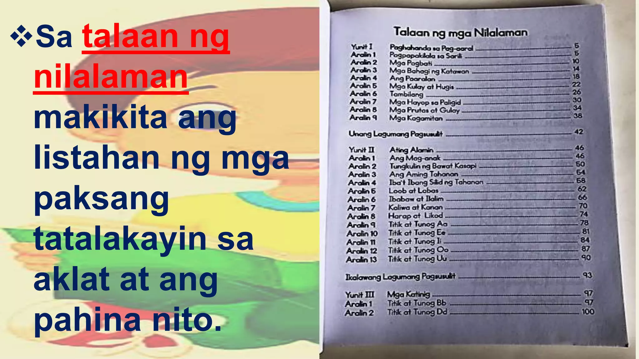 MGA BAHAGI NG AKLAT | PPTX