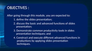 LESSON 4.2-APPLIED PRODUCTIVITY TOOL (SLIDES) [Autosaved].pptx | Computing | Technology & Computing