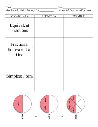 Lesson 4 5 equivalent fractions | DOCX