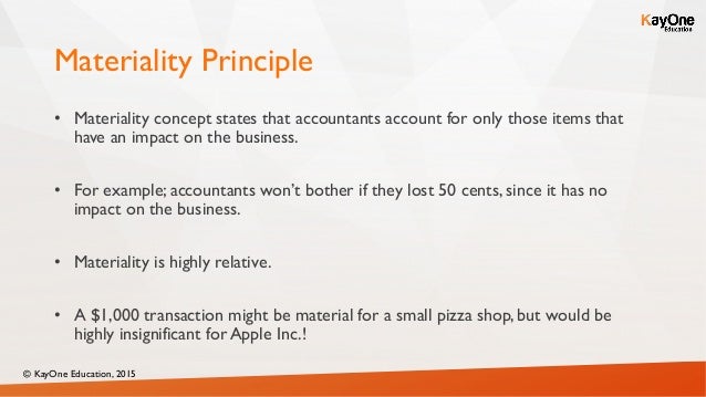 Materiality cost principle of accounting - waregulu
