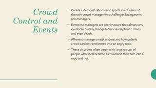 RIsk Management for Events Lesson 4 alcohol, crowd control ...