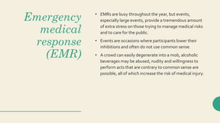 RIsk Management for Events Lesson 4 alcohol, crowd control ...