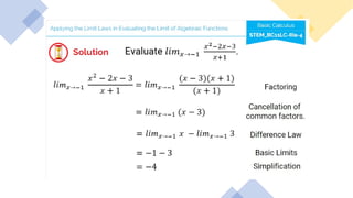 Lesson 4 - Applying the limit laws in Evaluating the Limit of Algebraic Functions.pptx