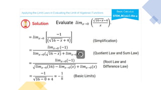 Lesson 4 - Applying the limit laws in Evaluating the Limit of Algebraic Functions.pptx