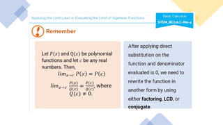 Lesson 4 - Applying the limit laws in Evaluating the Limit of Algebraic Functions.pptx