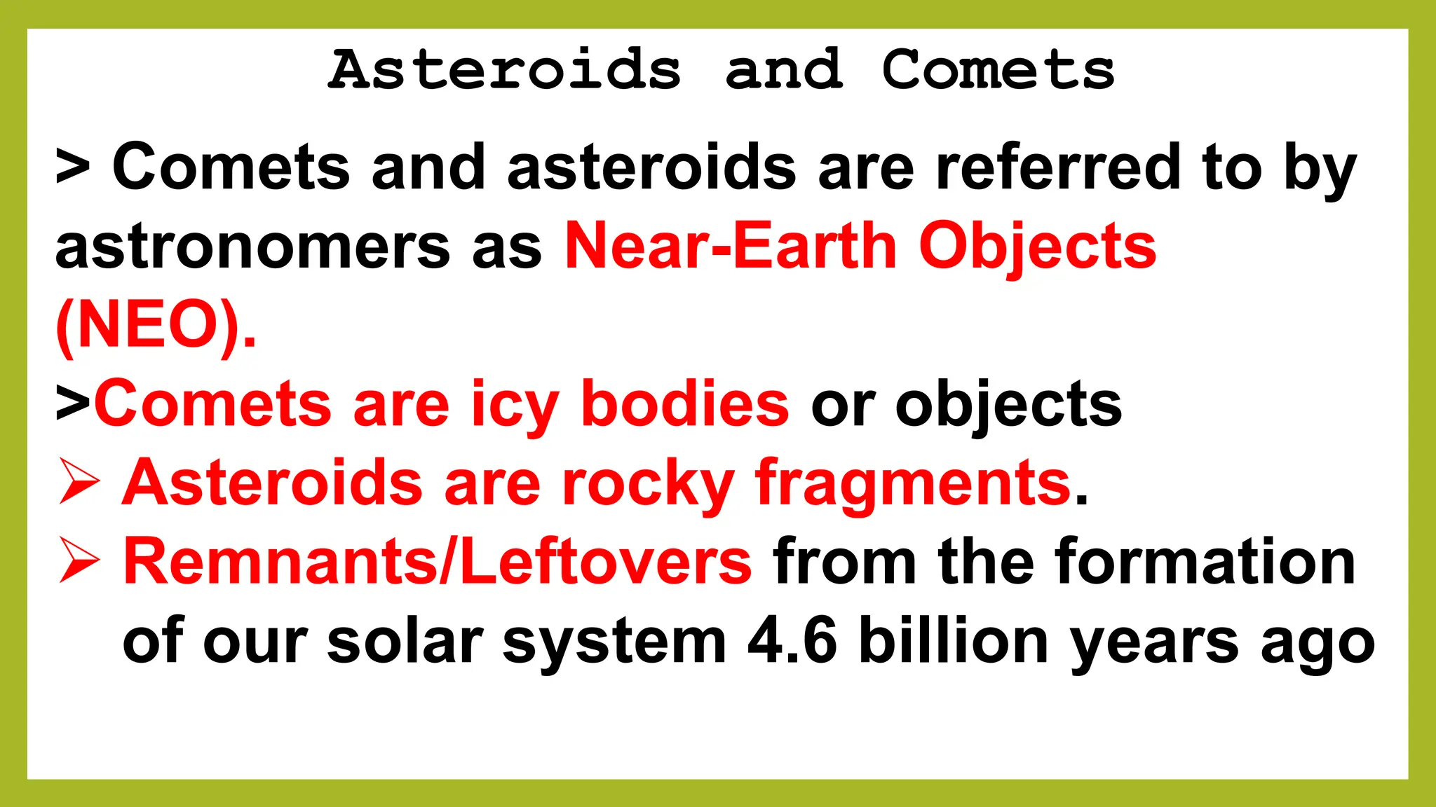 comets and asteroidssssssssssssssssspptx | PPT