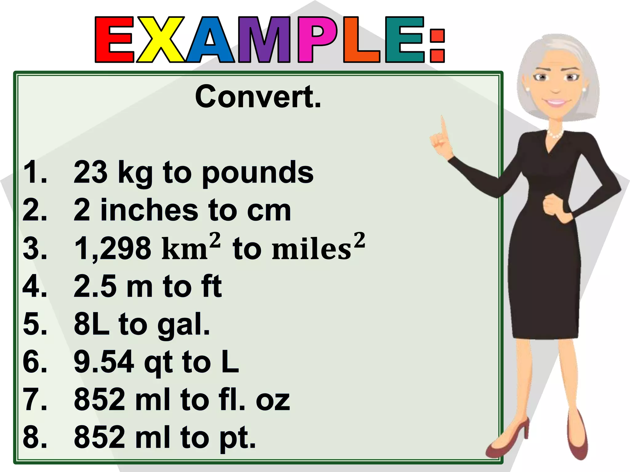 Conversion between metric & english systems | PPTX