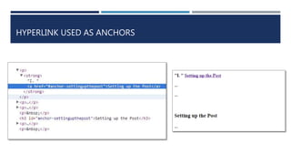 HTML5 - create hyperlinks and anchors | PPTX