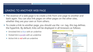 HTML5 - create hyperlinks and anchors | PPTX