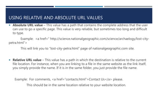 HTML5 - create hyperlinks and anchors | PPTX