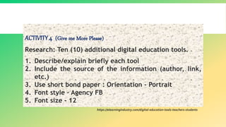 Lesson 4 digital education tools | PPTX