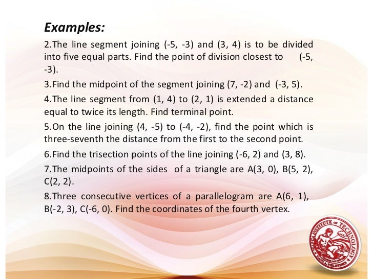 Lesson 4 Division Of A Line Segment Lesson 4 Division Of A Line Segment