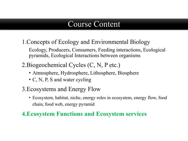 Lesson 4 Ecosystem functions and ecosystem services | PDF