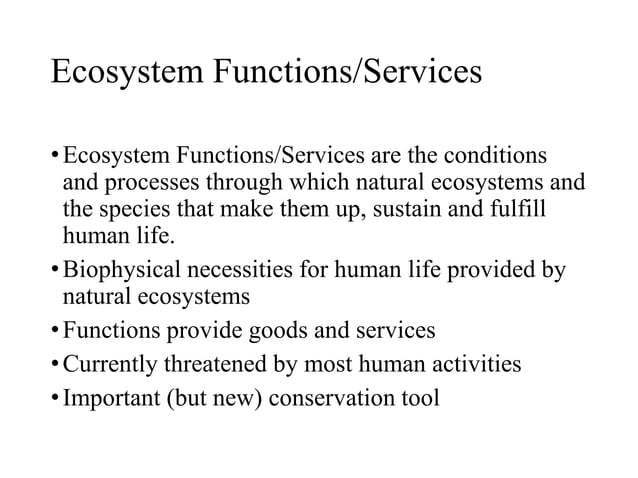 Lesson 4 Ecosystem functions and ecosystem services | PDF