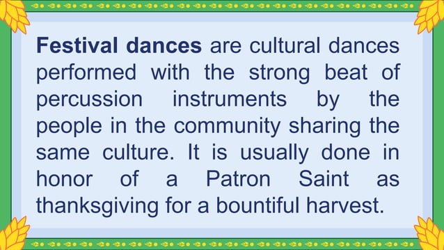 LESSON 4 - FESTIVAL DANCES in the different Regions in the Philippines ...
