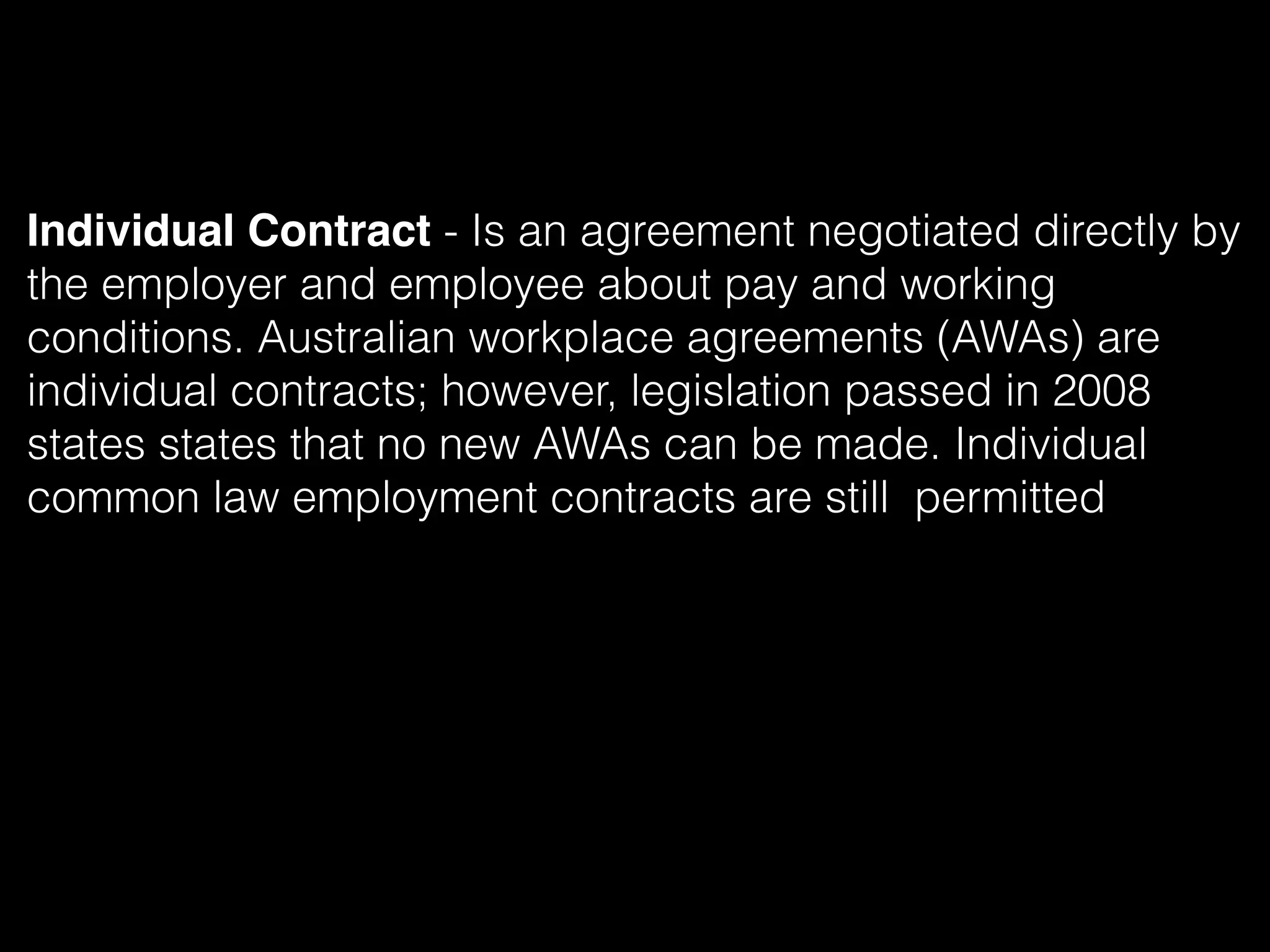 Lesson 4 industry wide awards, collective agreements and individual ...