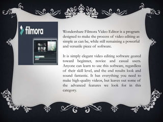 Lesson 4 - Introduction to Filmora.pptx | Video Software | Computer Software and Applications