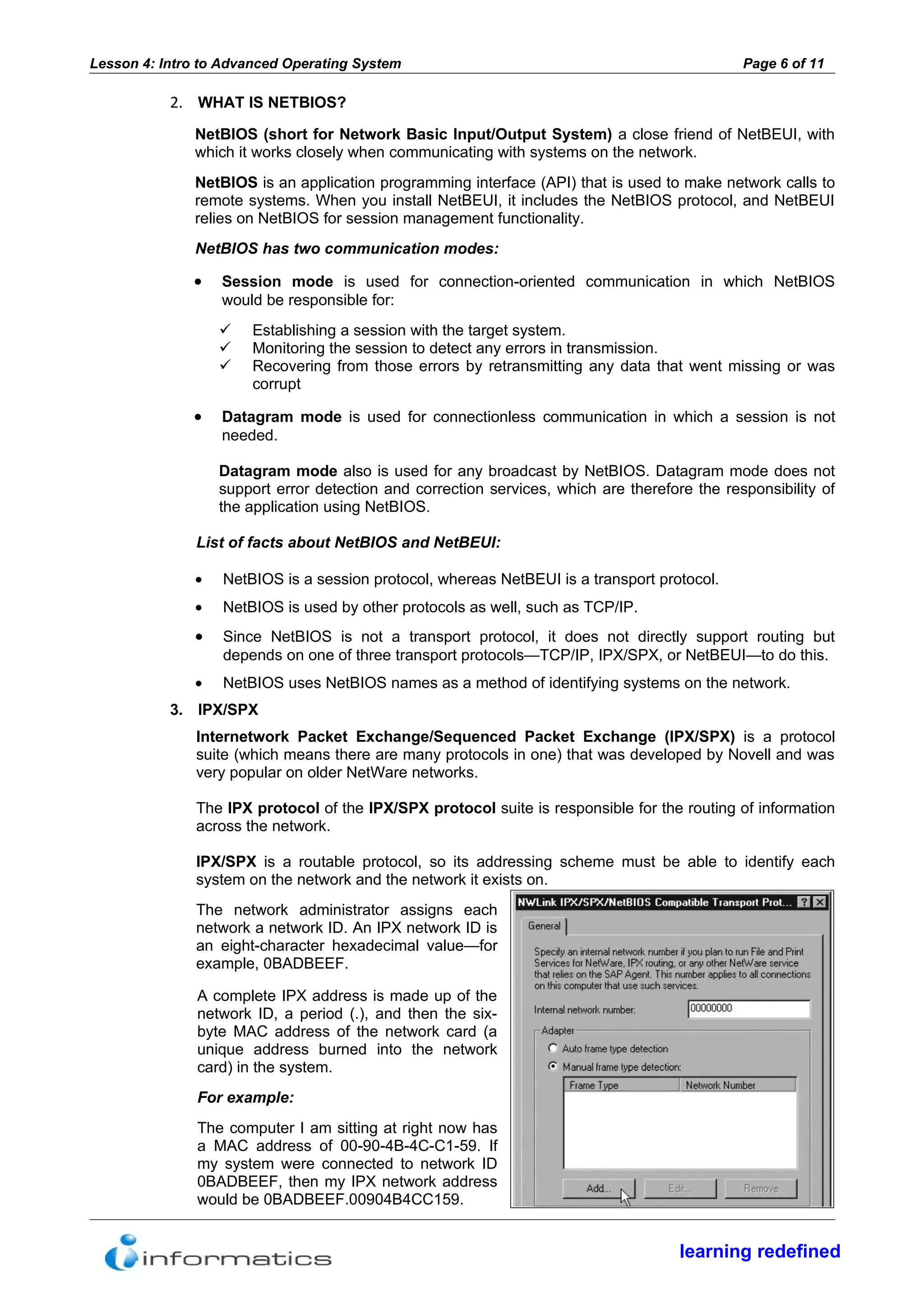 Lesson 4 intro to advanced o perating systems | DOC | Operating Systems | Computer Software and ...