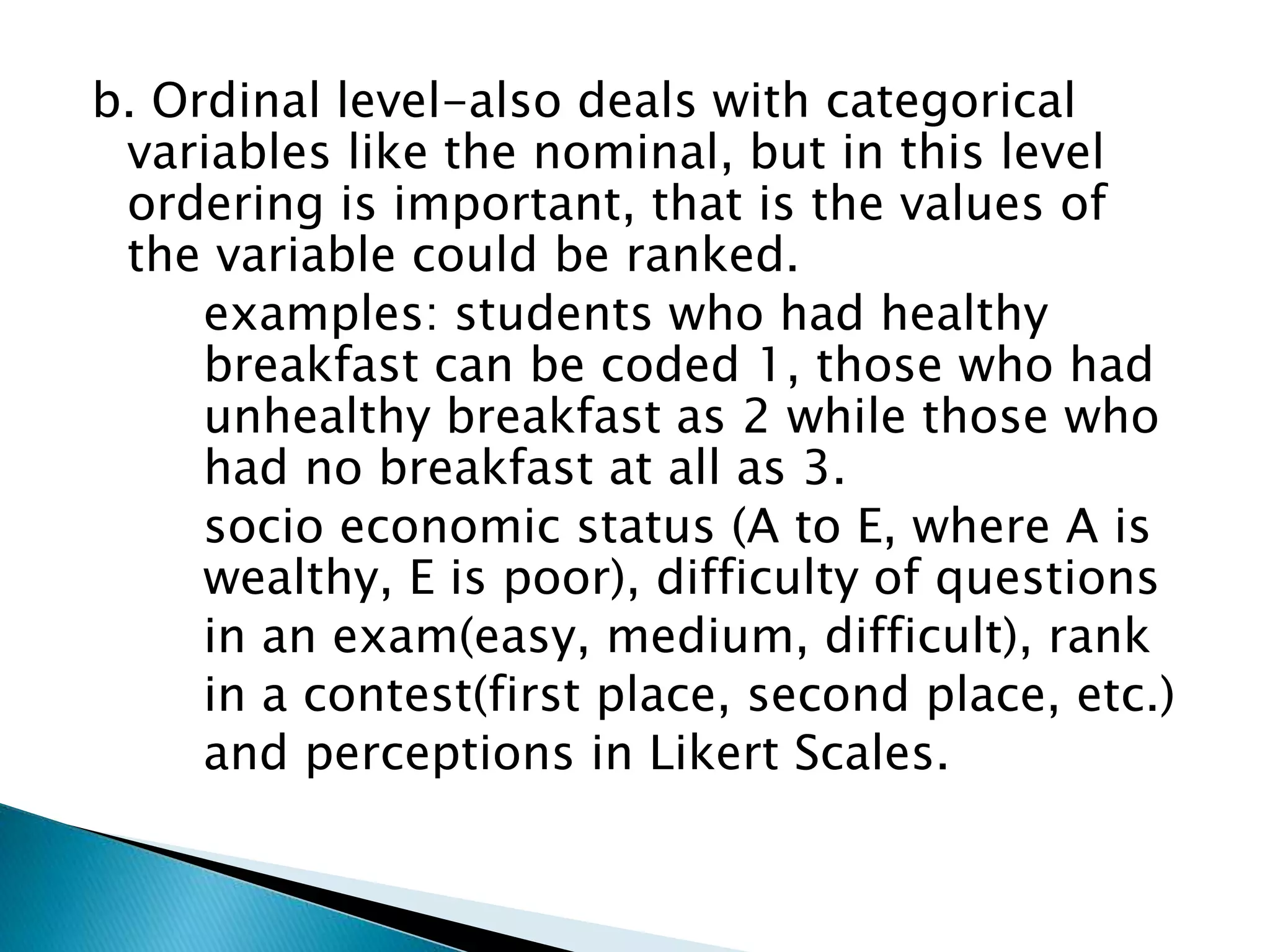 Lesson 4 level of measurement | PPTX
