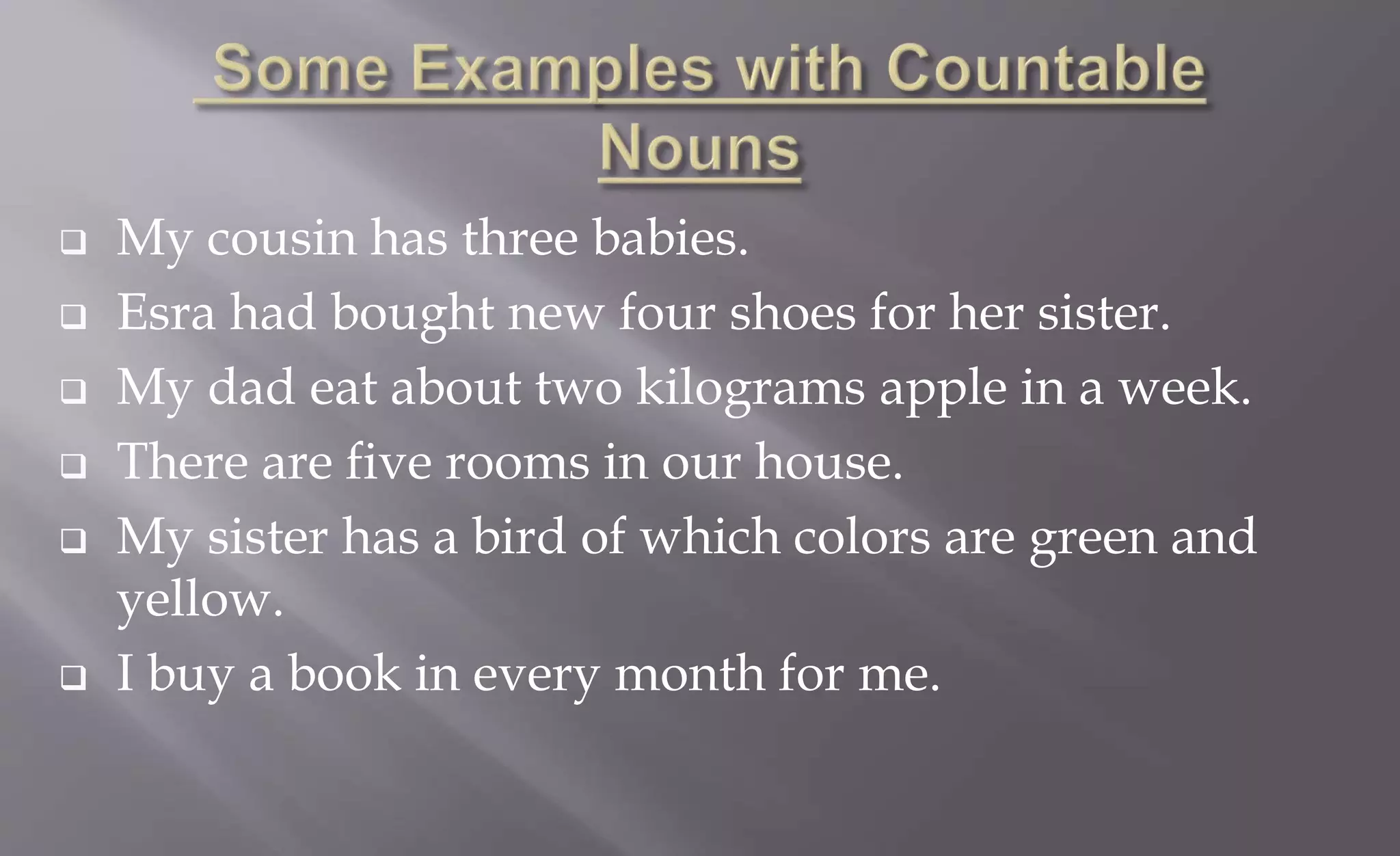Countable and Uncountable nouns | PPT