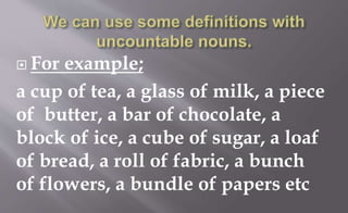 Countable and Uncountable nouns | PPT