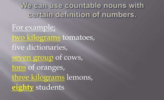 Countable and Uncountable nouns | PPT