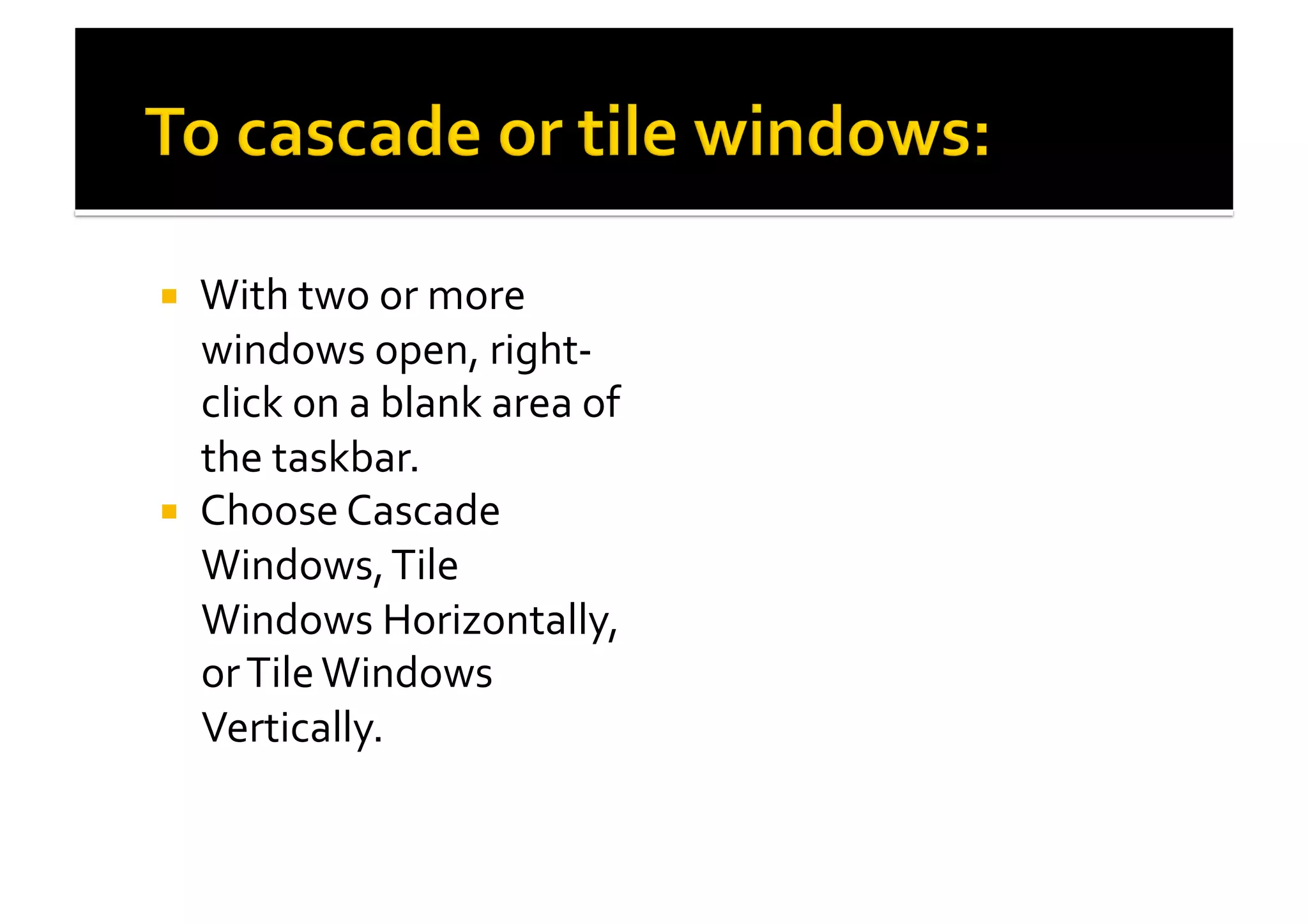 Lesson 4 moving and resizing windows | PDF
