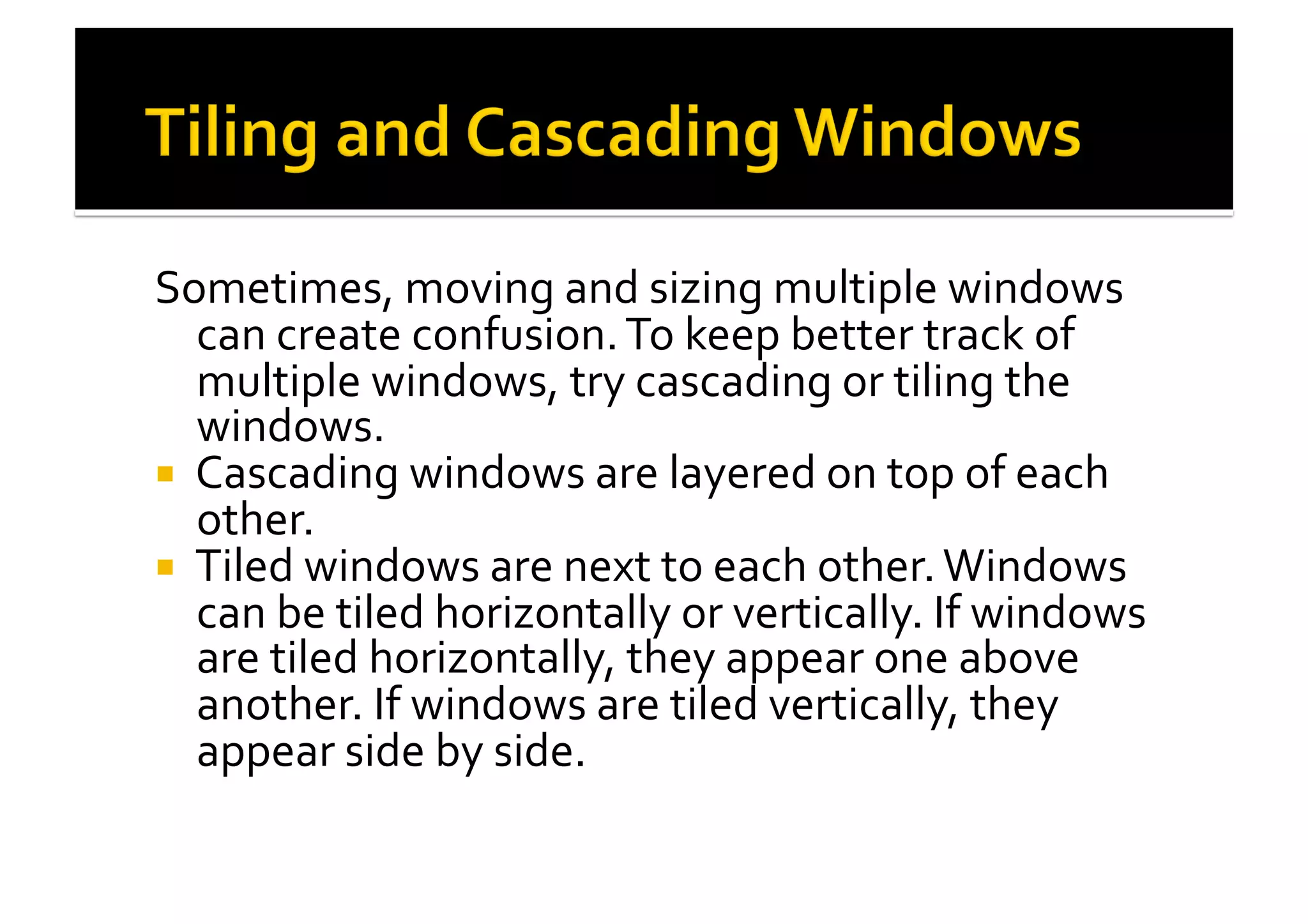 Lesson 4 moving and resizing windows | PDF
