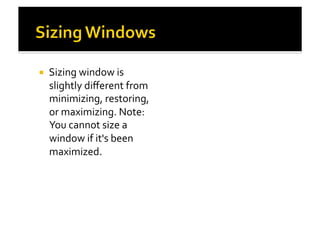 Lesson 4 moving and resizing windows | PDF