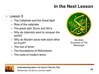 Lesson 4 Muhammad the Quran and the Hadith | PPT