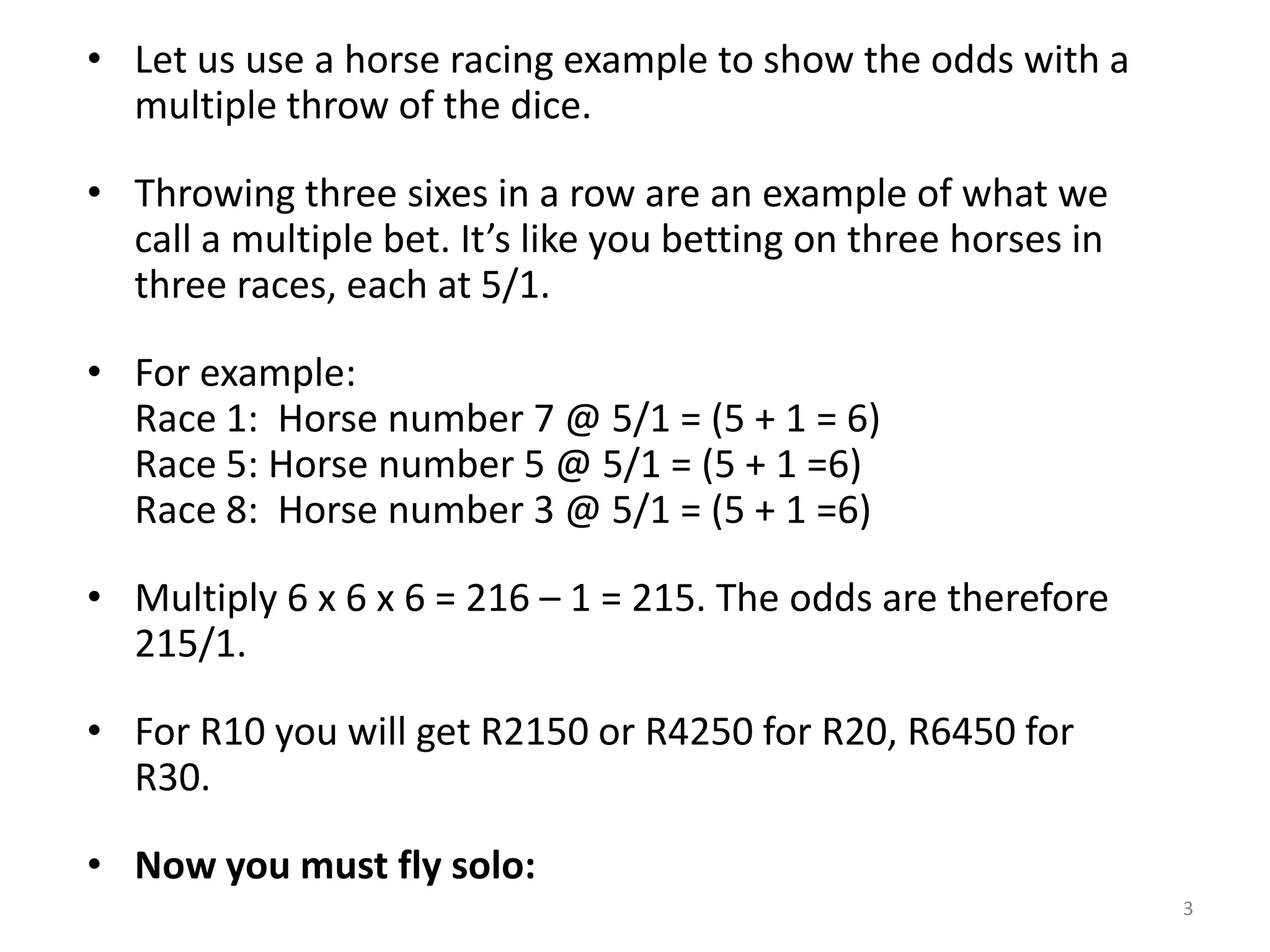 Lesson 4 multiple bets | PPT