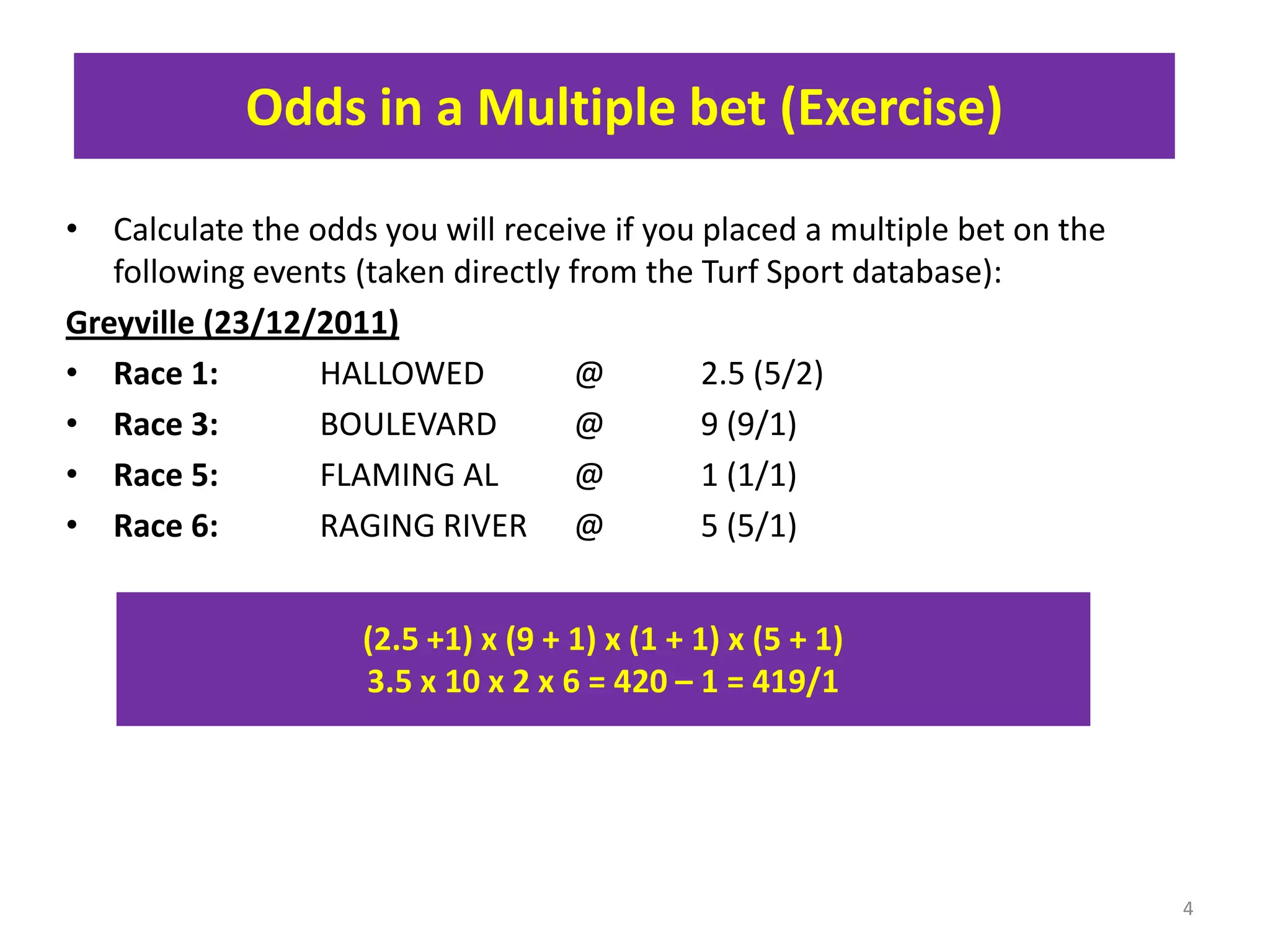 Lesson 4 multiple bets | PPT
