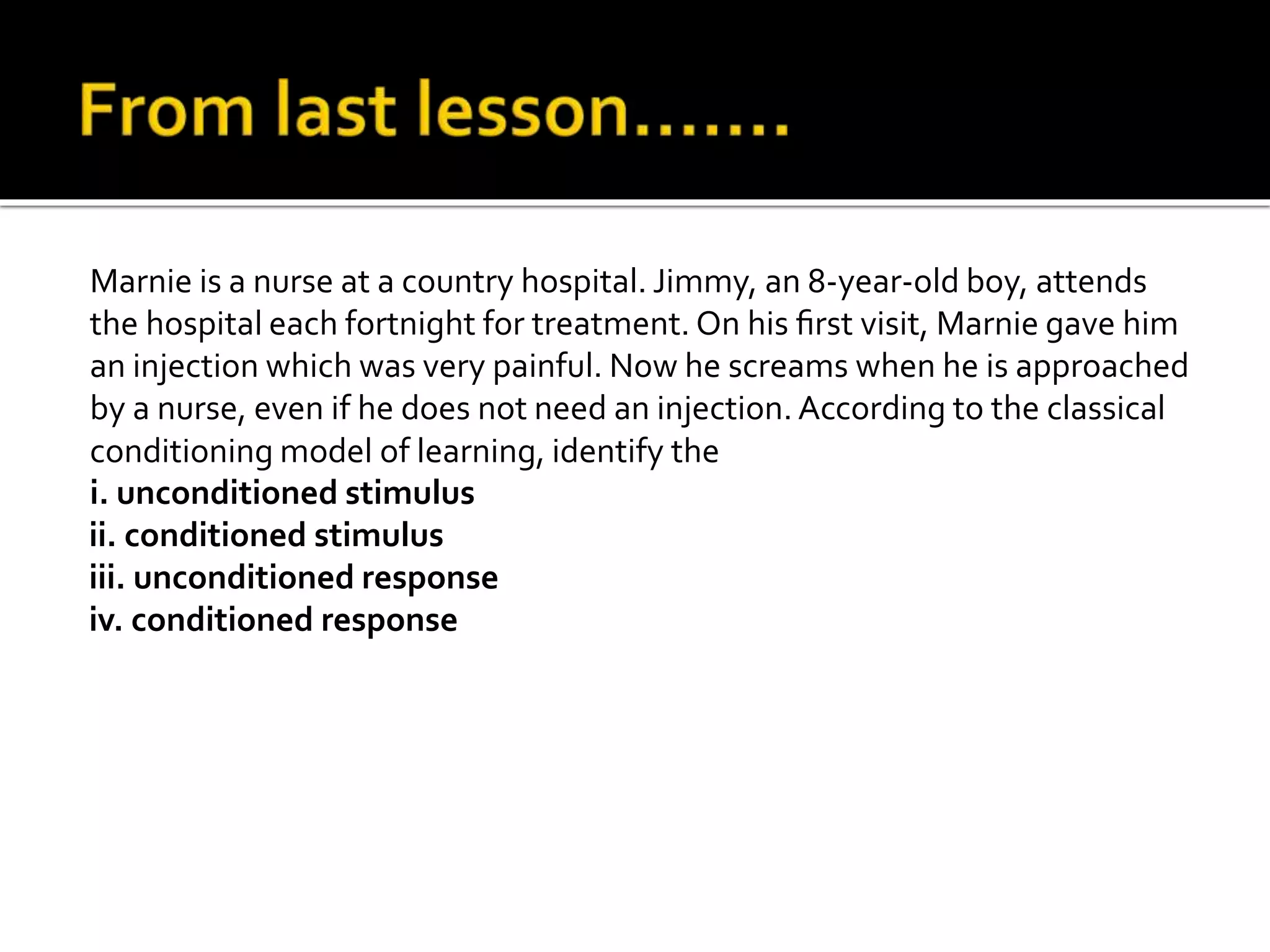 Lesson 4 operant conditioning | PPTX | First Aid | Injuries