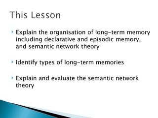 Lesson 4 organisation of ltm 2012 | PPT