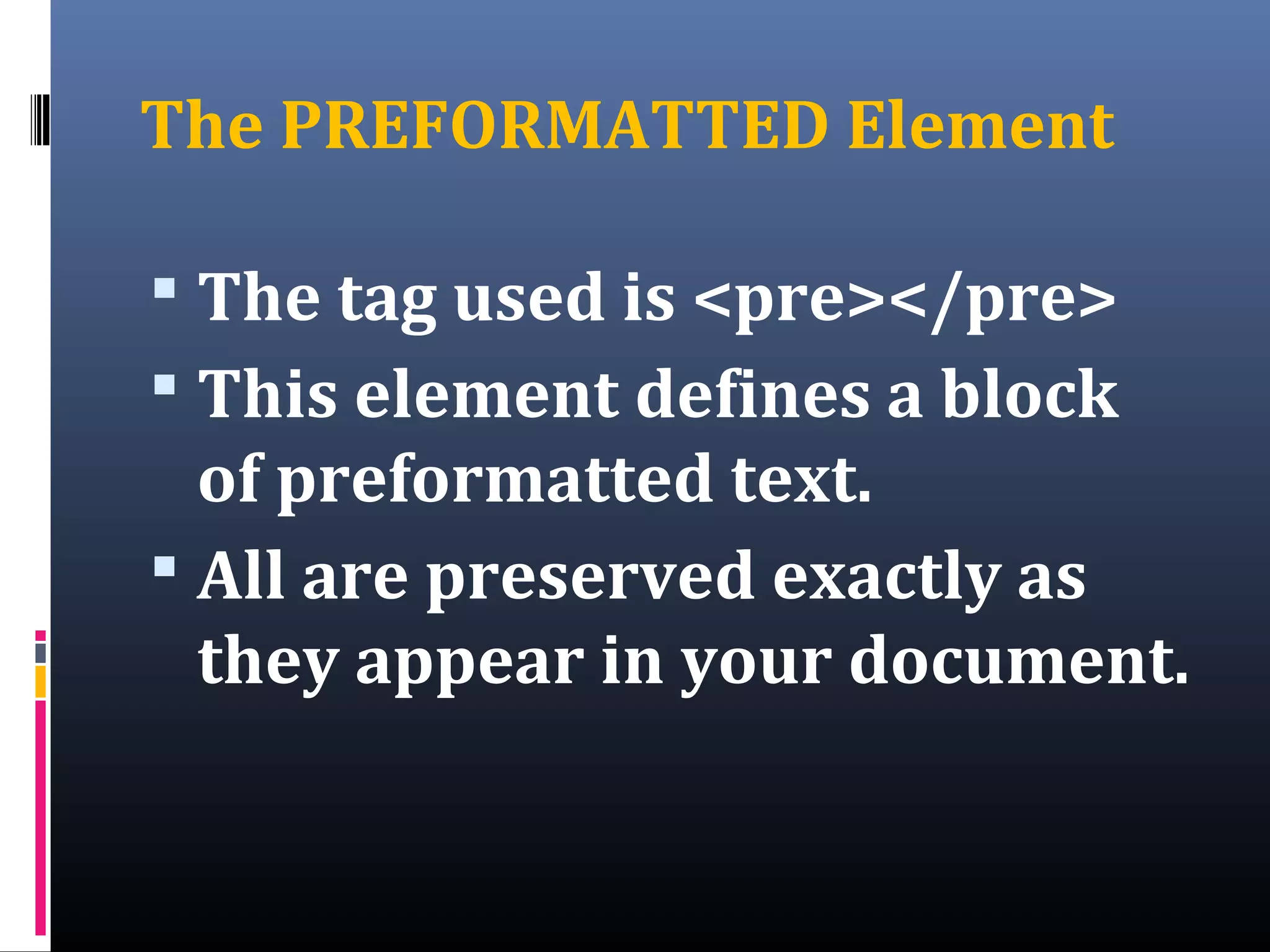 Preformatted, abbreviation, acronyms | PPT