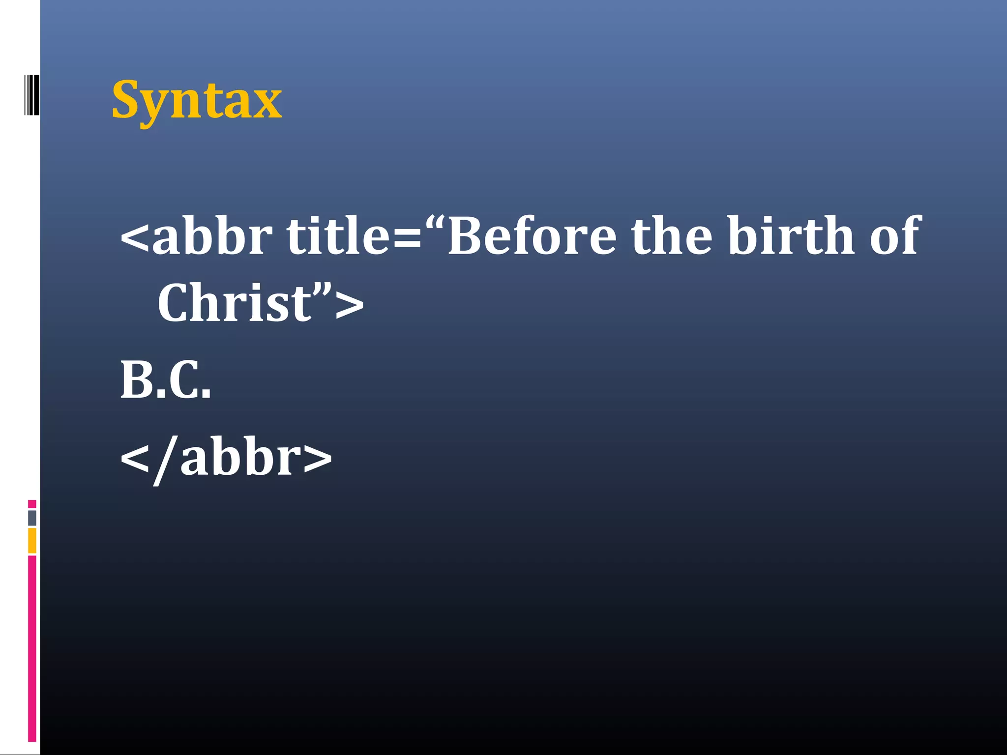 Preformatted, abbreviation, acronyms | PPT