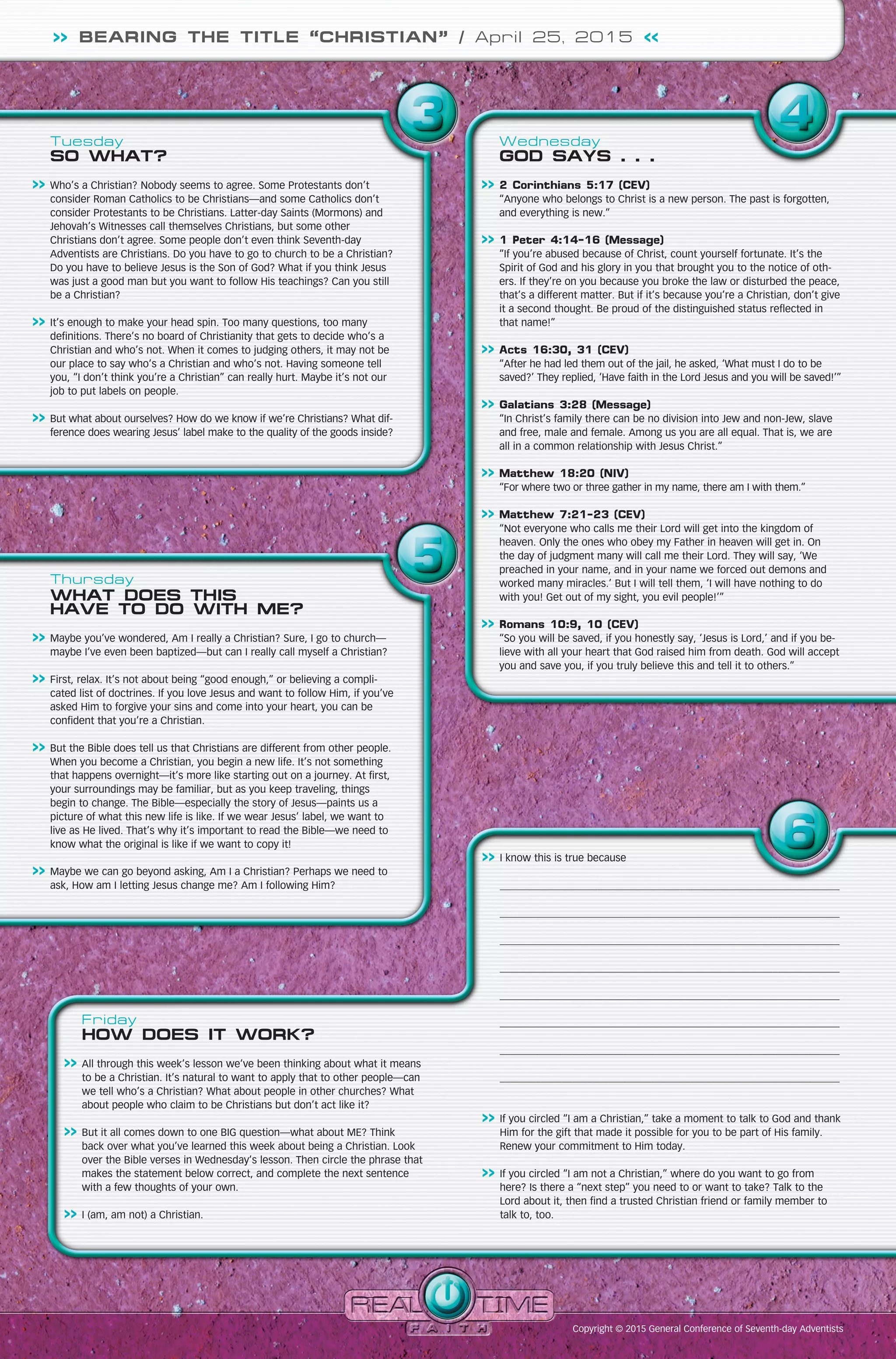 Lesson 4 | Real Time – faith | Sabbath School | Second Quarter 2015 ...