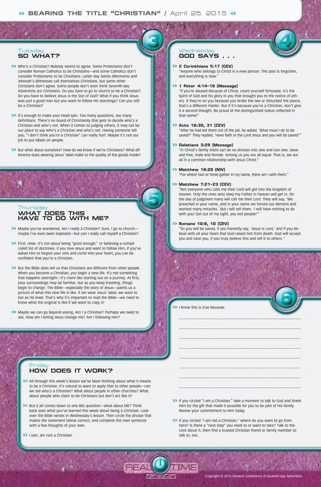 Lesson 4 | Real Time – faith | Sabbath School | Second Quarter 2015 ...