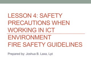Lesson 4 - Sfety Precautions when Working in ICT Environments Fire ...
