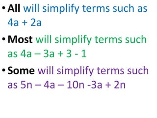Lesson 4 simplifying | PPT