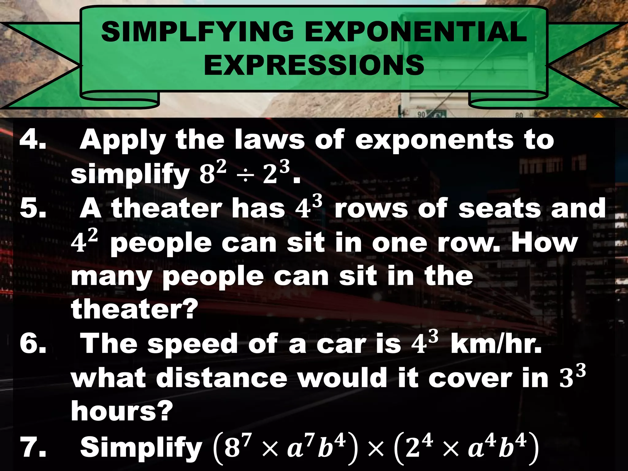 Simplifying exponential expressions | PPTX