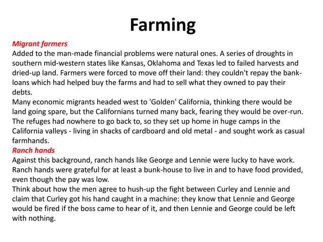 Of Mice and Men - Social, Historical and cultural context 1 | PPTX