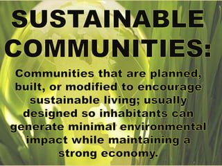 Sustainable Communities: Grade 8 Geography | PPTX