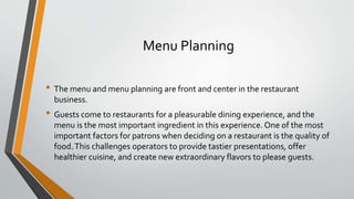 Lesson 4 the menu | PPTX