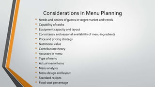 Lesson 4 the menu | PPTX